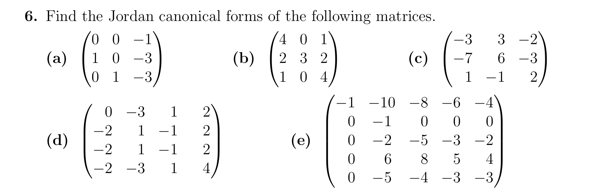 Solved 6. Find the Jordan canonical forms of the following | Chegg.com