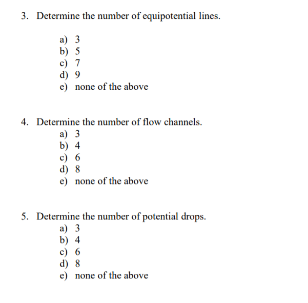 Solved For the flow net shown below a sheet pile wall, H = 5 | Chegg.com