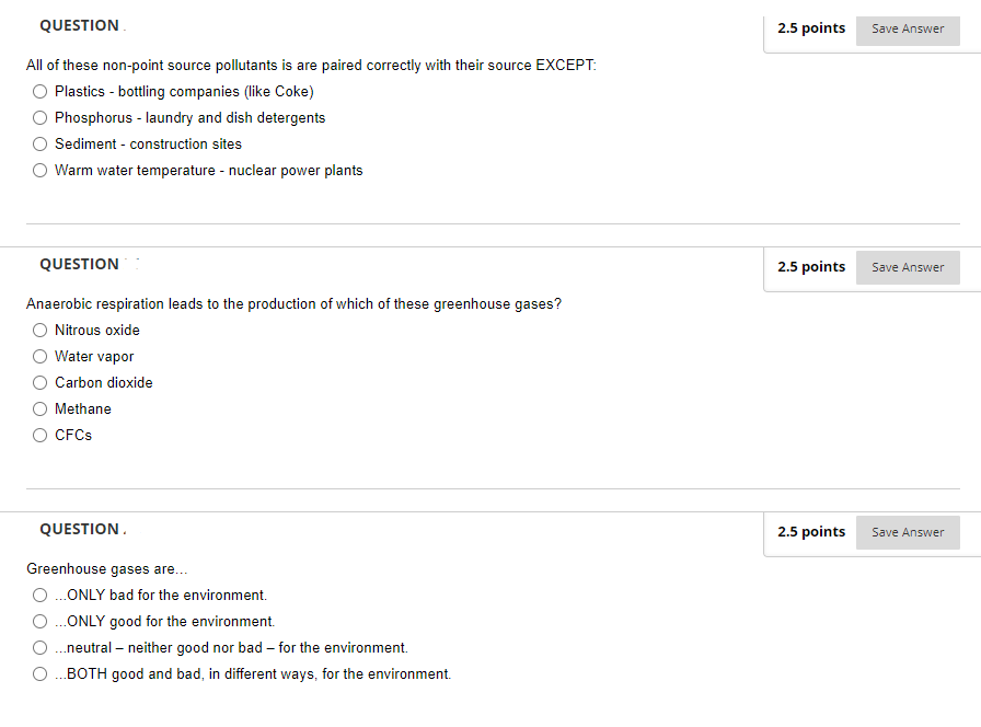 Solved All of these non-point source pollutants is are | Chegg.com