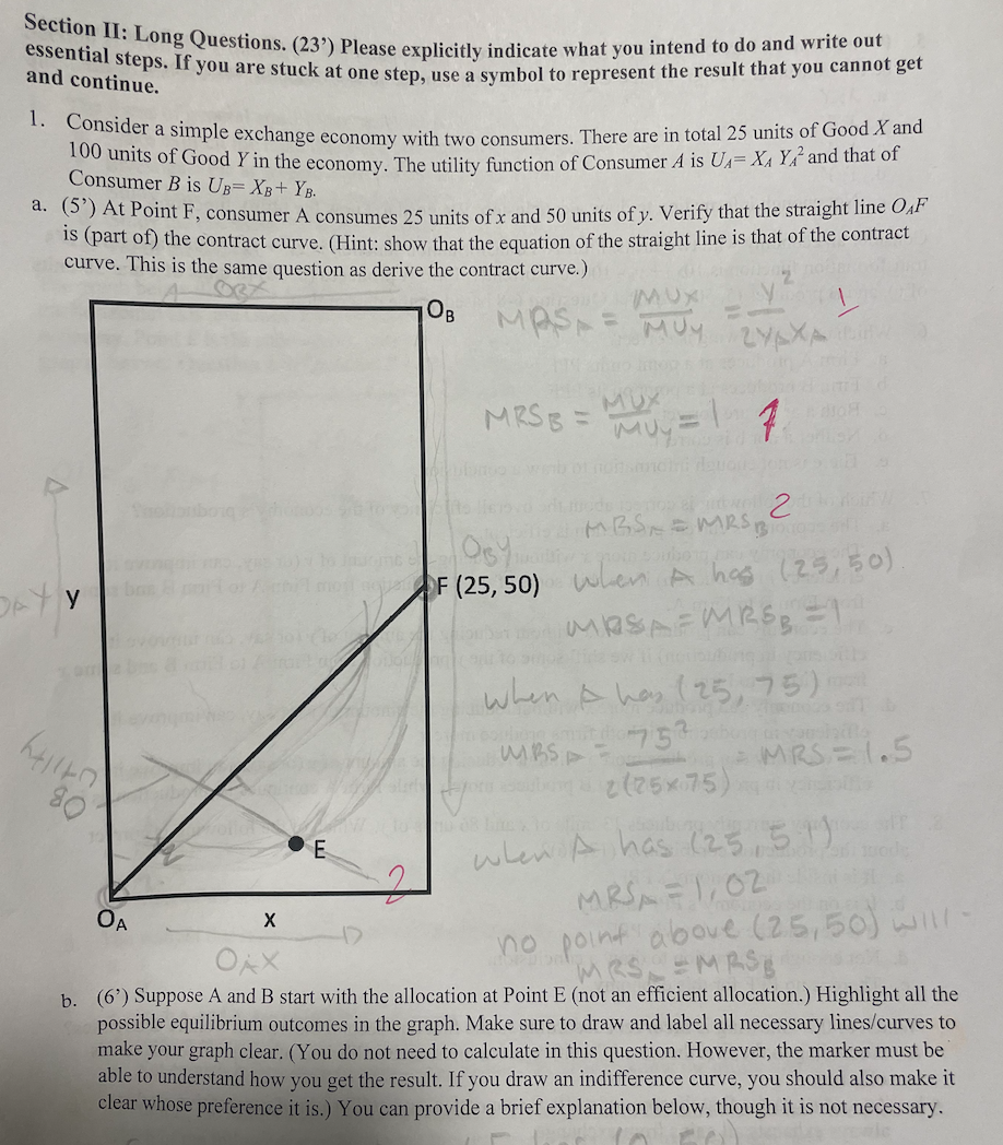 Solved Section II: Long Questions. (23') Please explicitly | Chegg.com