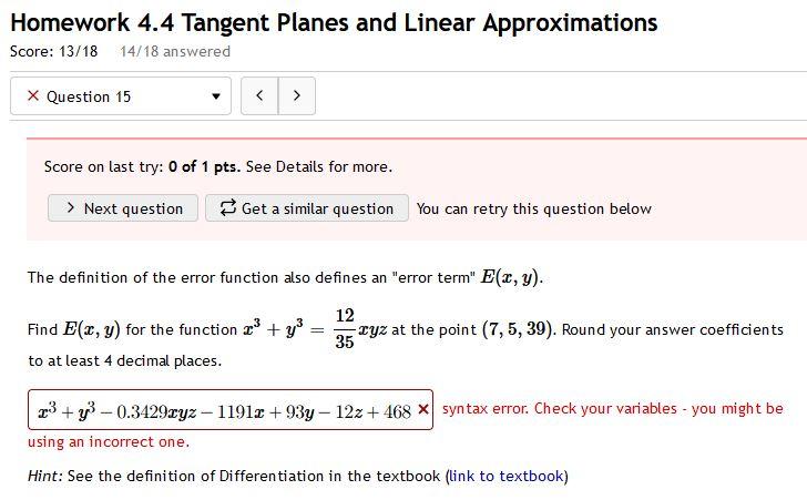 Solved Homework 4 4 Tangent Planes And Linear Approximations
