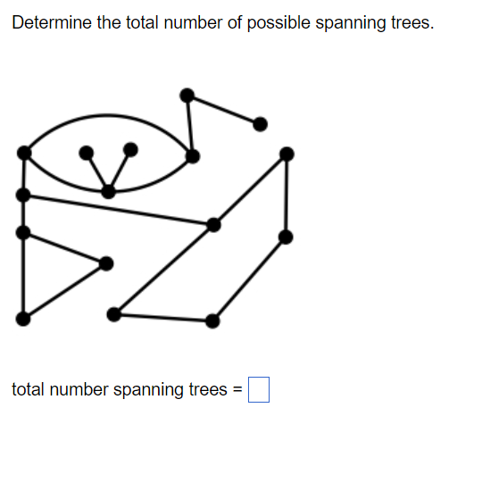Solved Determine the total number of possible spanning | Chegg.com