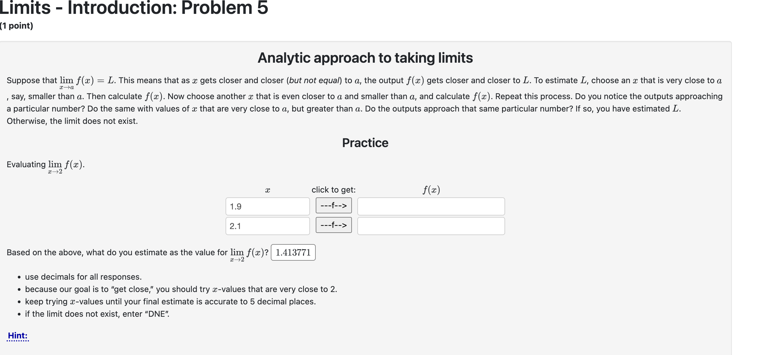 Analytic approach to taking limits Suppose that | Chegg.com