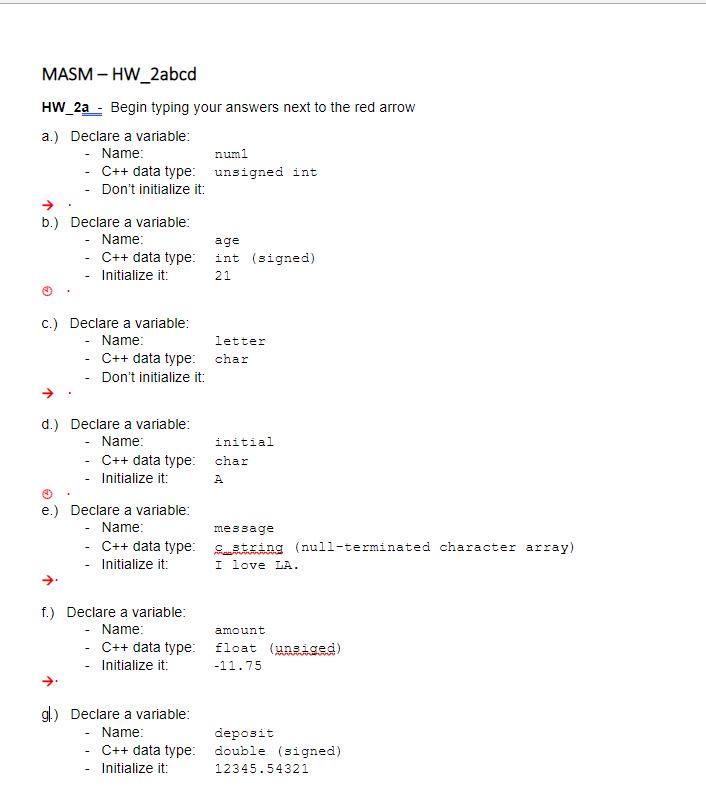Solved MASM - HW_2abcd HW_2a - Begin typing your answers | Chegg.com Solved MASM - HW_2abcd HW_2a - Begin typing your answers | Chegg.com