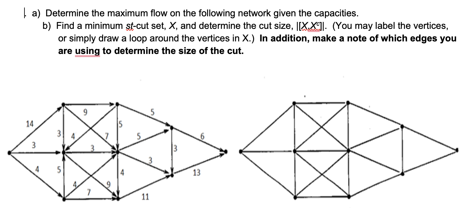 1. a) Determine the maximum flow on the following | Chegg.com