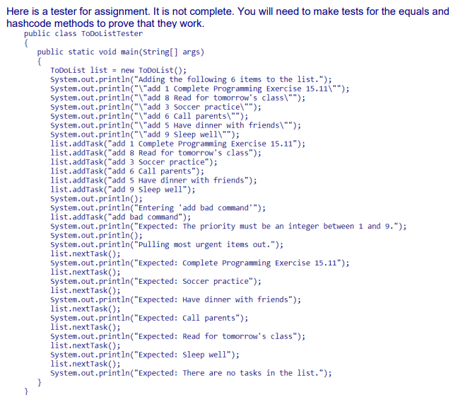 Solved Implement a to do list. Tasks have a priority between | Chegg ...