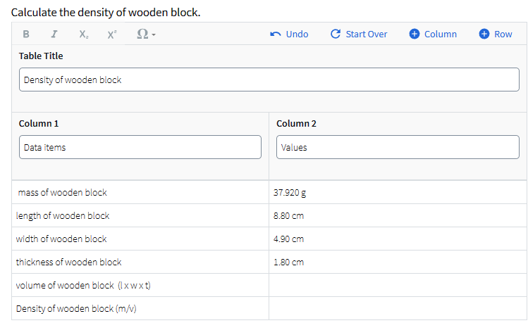 Solved Calculate the density of wooden block. | Chegg.com