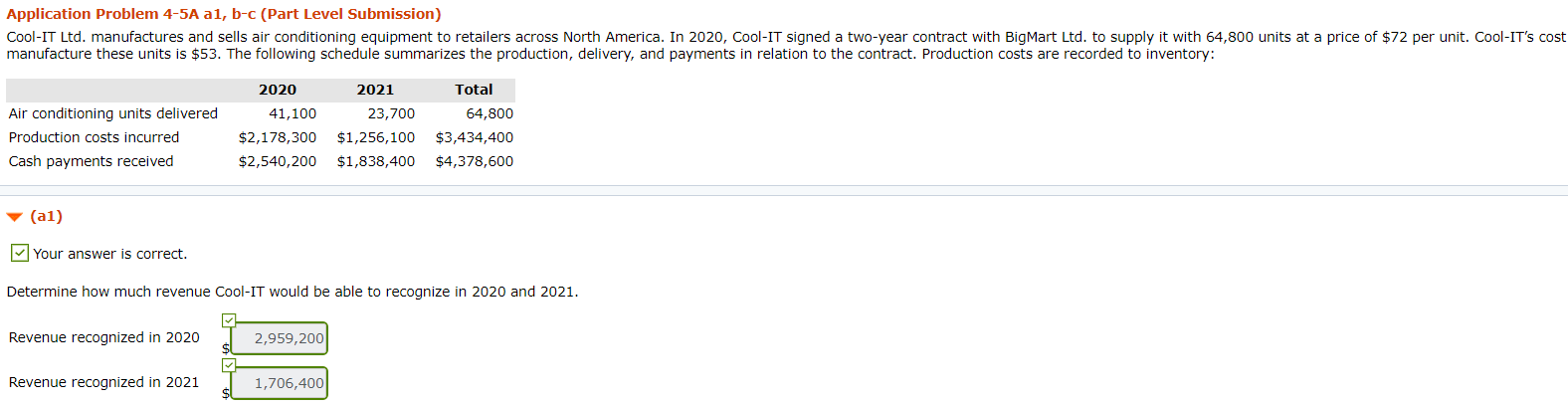Solved Application Problem 4-5A a1, b-c (Part Level | Chegg.com