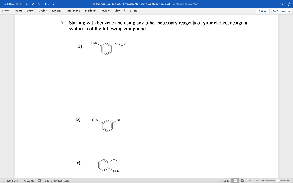 Solved AutoSave OF ABOA ... Discussion Activity-Aromatic | Chegg.com