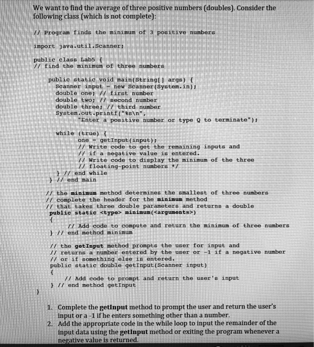 Solved We want to find the average of three positive numbers | Chegg.com
