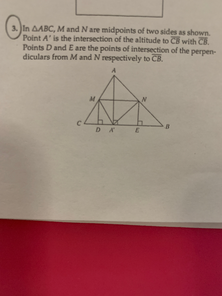 Solved 3. In AABC, M and N are midpoints of two sides as | Chegg.com