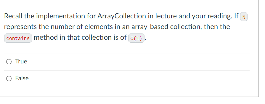 Solved Recall the implementation for ArrayCollection in | Chegg.com