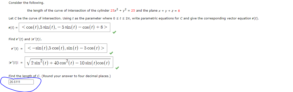 Solved Consider the following. the length of the curve of | Chegg.com