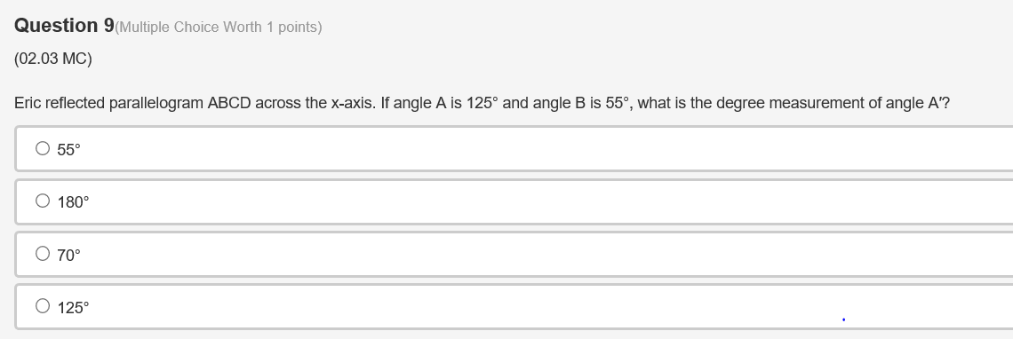 Solved Question 9(Multiple Choice Worth 1 points) (02.03 MC) | Chegg.com