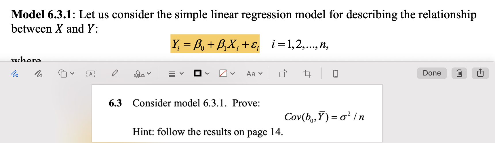 Solved Model 6.3.1: Let us consider the simple linear | Chegg.com