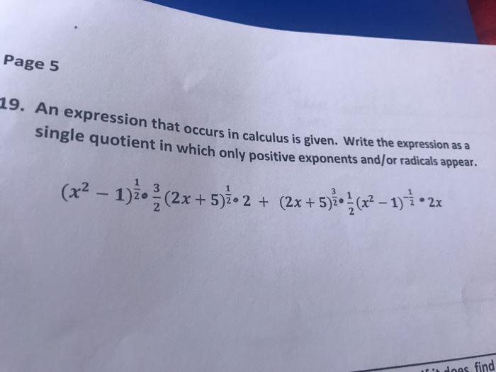 Solved Page 5 19. An expression that occurs in calculus is | Chegg.com