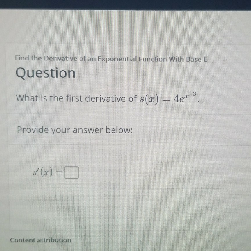 Solved Find the Derivative of an Exponential Function With | Chegg.com