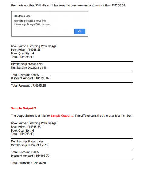 Solved QUESTION 3 - JAVASCRIPT (30 marks) Based on the | Chegg.com