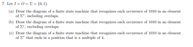 Solved (a) Draw the diagram of a finite state machine that | Chegg.com
