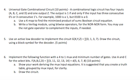 Solved 4. Universal Gate Combinational Circuit (10 points) - | Chegg.com