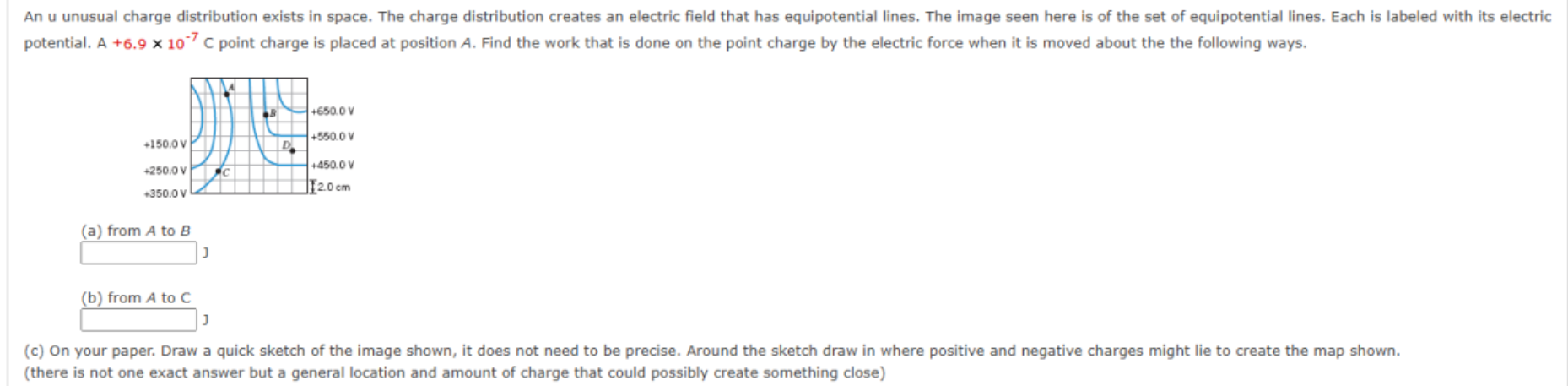 Solved potential. A +6.9×10-7C ﻿point charge is placed at | Chegg.com