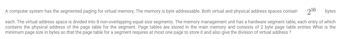 Solved A computer system has the segmented paging for | Chegg.com