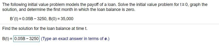 Solved The following initial value problem models the payoff | Chegg.com