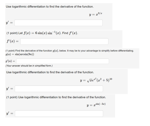 Solved Use logarithmic differentiation to find the | Chegg.com