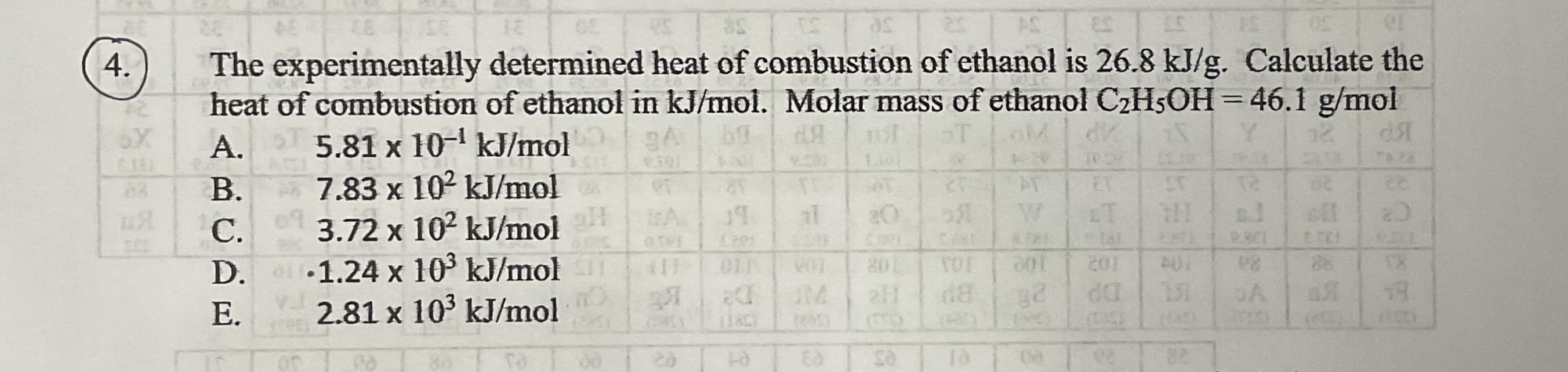 Solved 4. The experimentally determined heat of combustion | Chegg.com