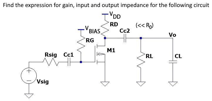 Solved Find the expression for gain, input and output | Chegg.com