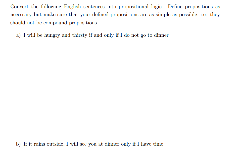 Solved Convert the following English sentences into | Chegg.com