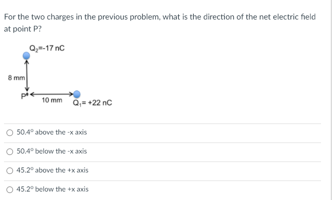 Solved What is the magnitude of the net electric field at | Chegg.com