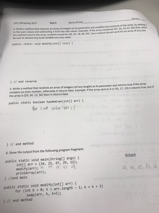 Solved Write a method that receives an array of integers as | Chegg.com