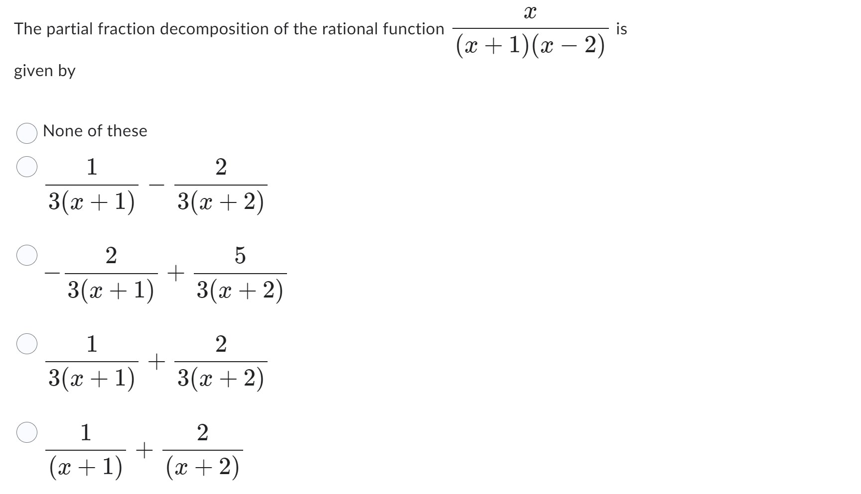 Solved The Partial Fraction Decomposition Of The Rational