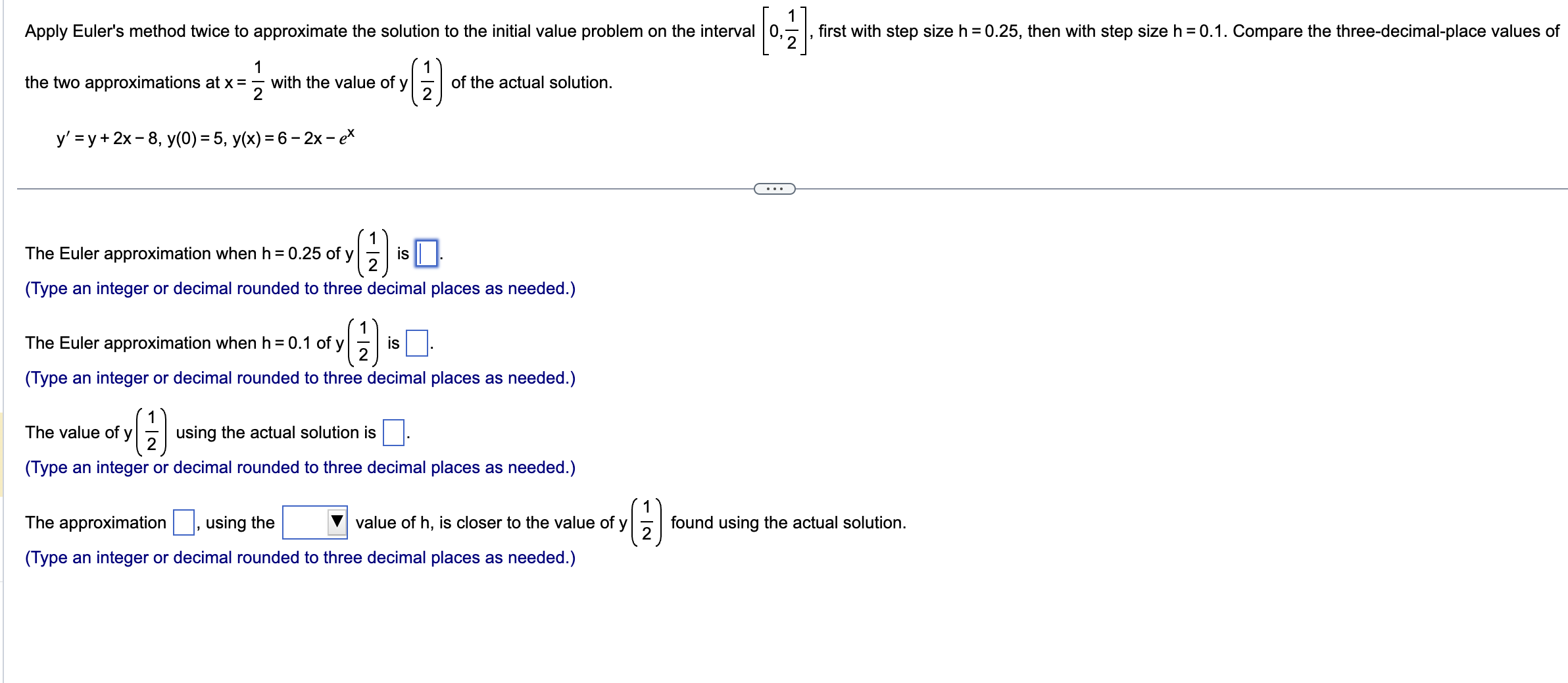 Solved Apply Euler's method twice to approximate the | Chegg.com