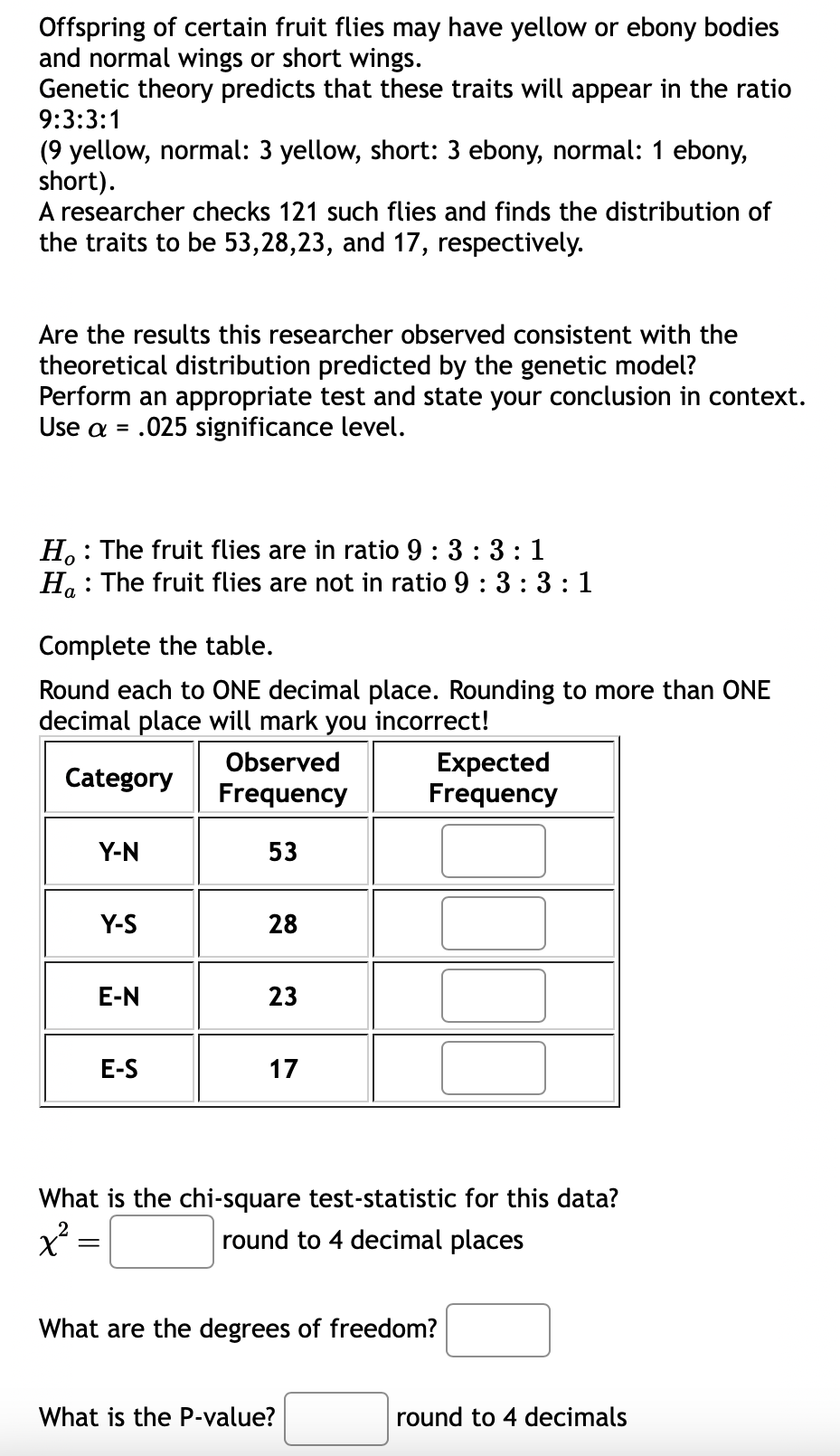 Solved Offspring of certain fruit flies may have yellow or | Chegg.com