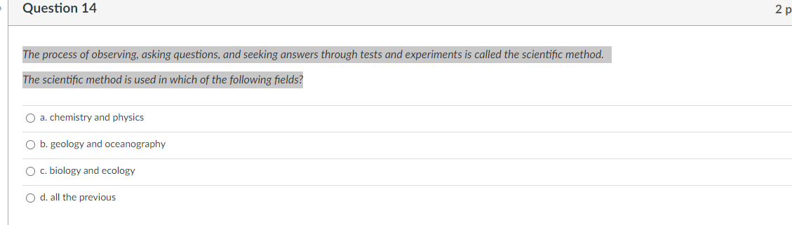 Solved The process of observing, asking questions, and | Chegg.com