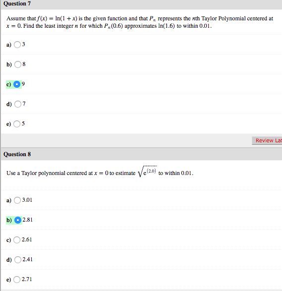 Solved Assume that f(x)=ln(1+x) is the given function and | Chegg.com