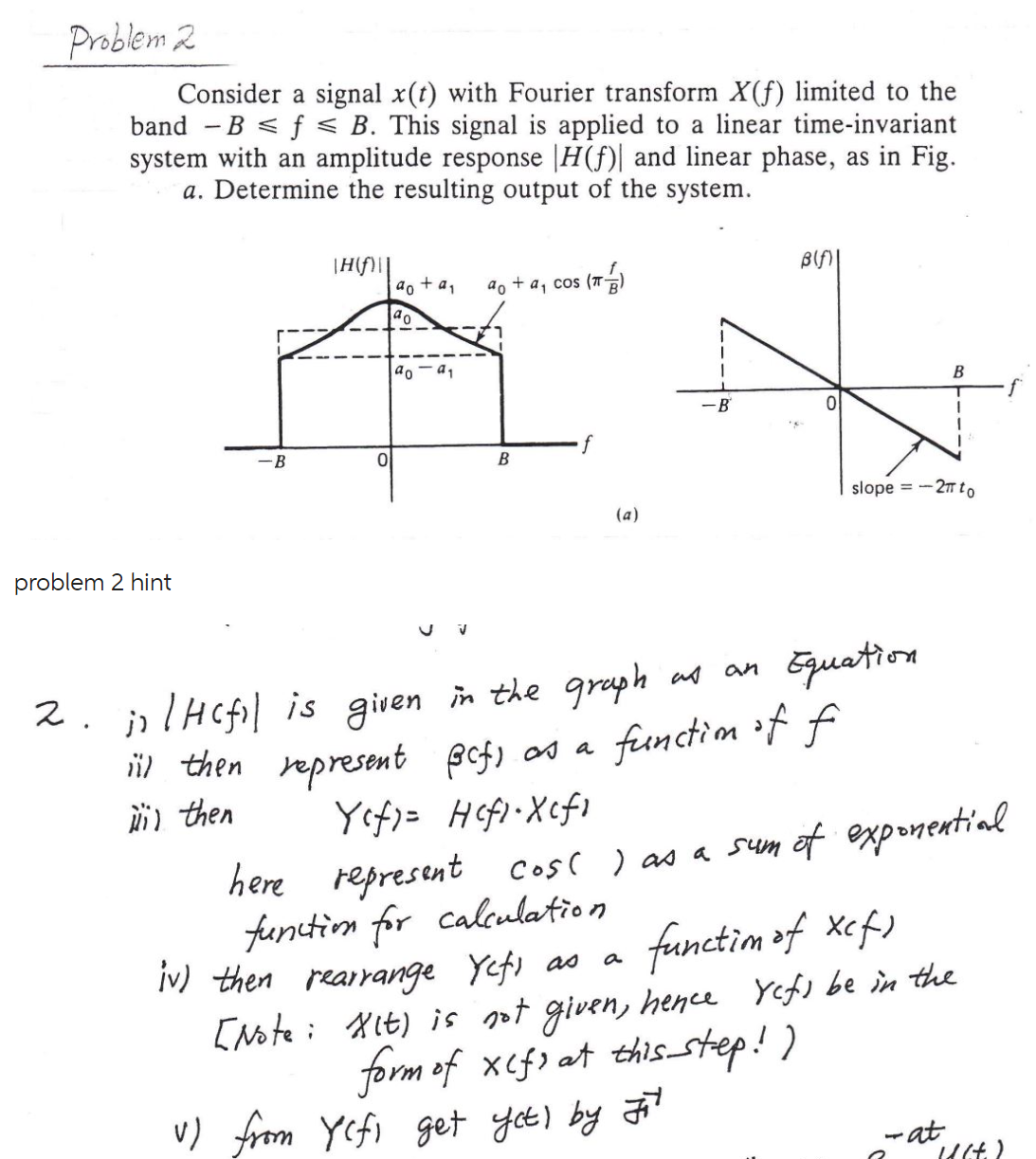 Solved Consider a signal x(t) with Fourier transform X(f) | Chegg.com