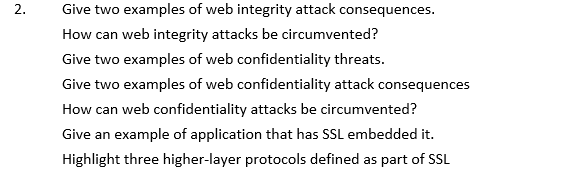 Solved Give two examples of web integrity attack | Chegg.com