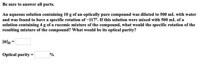 Solved Be sure to answer all parts. An aqueous solution | Chegg.com