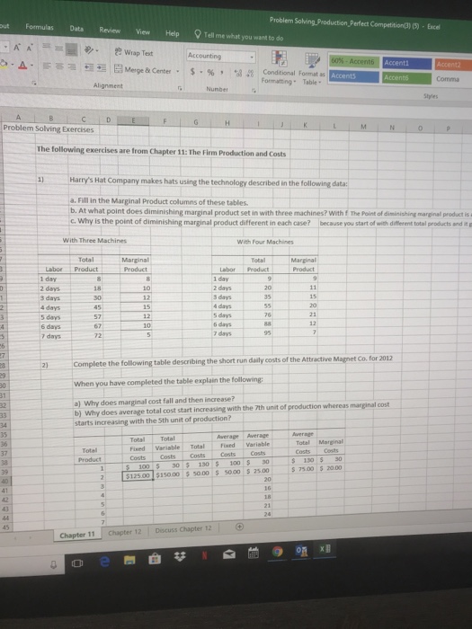 Solved Problem Solving Production Perfect Competition3) | Chegg.com