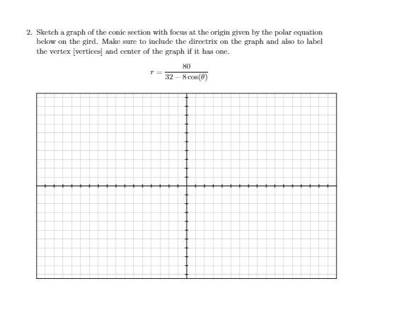 2. Sketch a graph of the conic section with focus at | Chegg.com