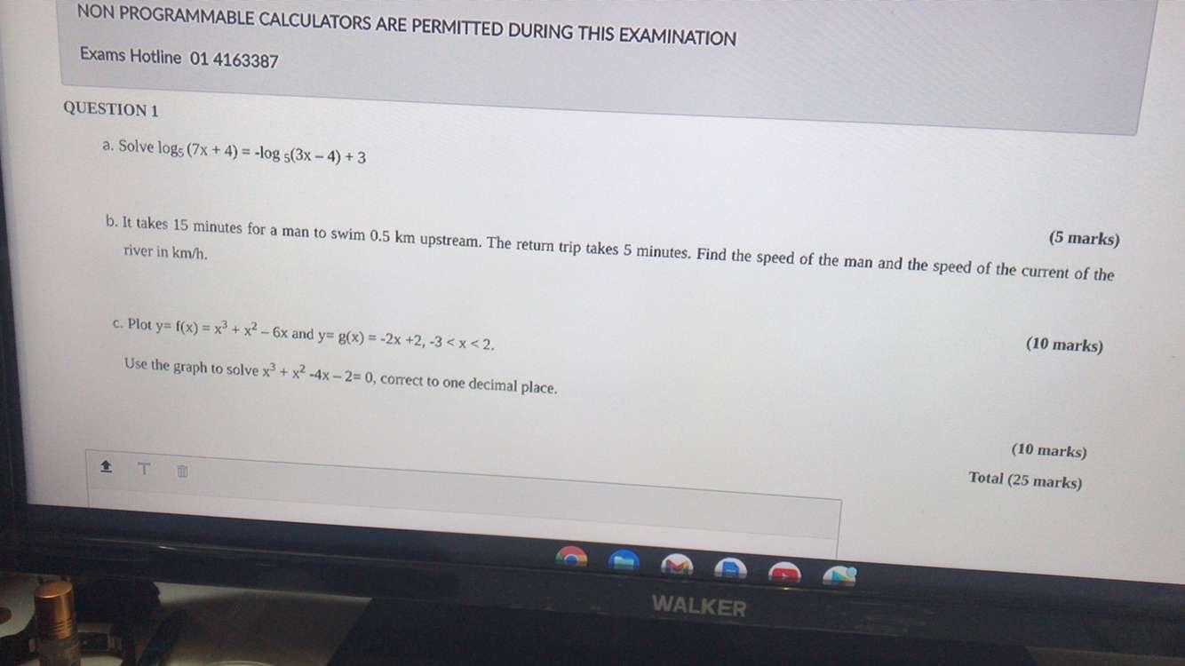 Solved NON PROGRAMMABLE CALCULATORS ARE PERMITTED DURING | Chegg.com