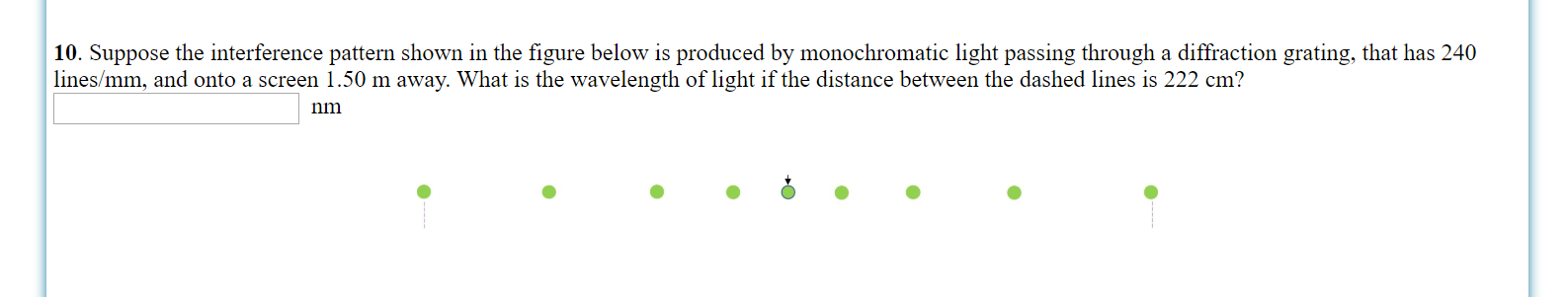 Solved 10 Suppose The Interference Pattern Shown In The