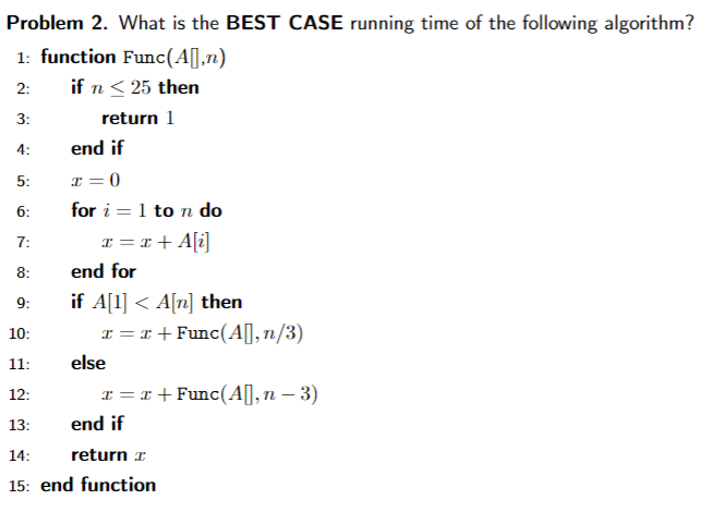 Solved Problem 1. Write a recurrence relation describing the | Chegg.com