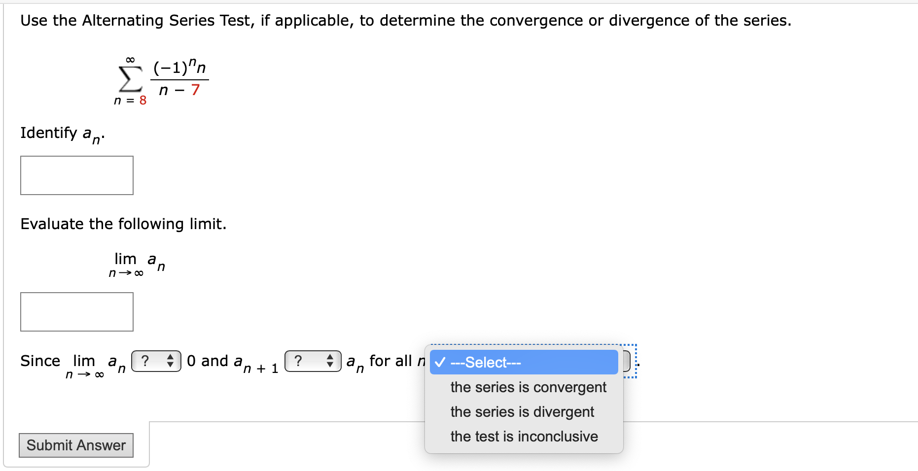 Solved Use the Alternating Series Test, if applicable, to | Chegg.com