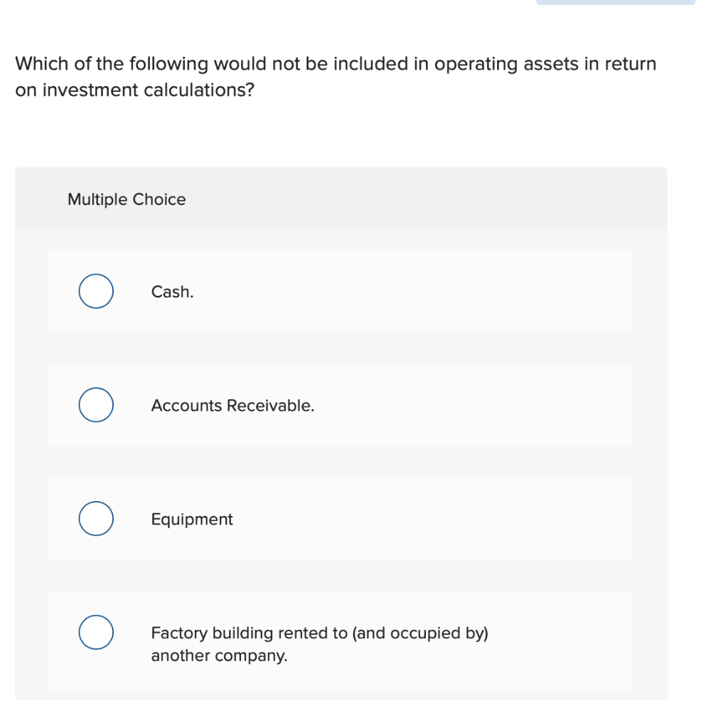 Solved Which of the following would not be included in | Chegg.com
