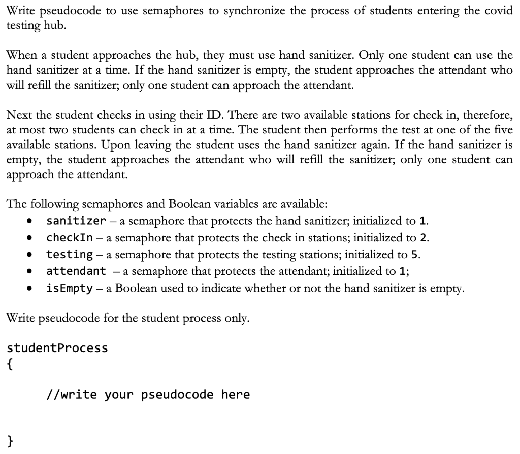 Solved Pseudocode only, and imagine if you are using C | Chegg.com