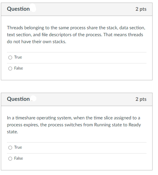 Solved Threads belonging to the same process share the | Chegg.com